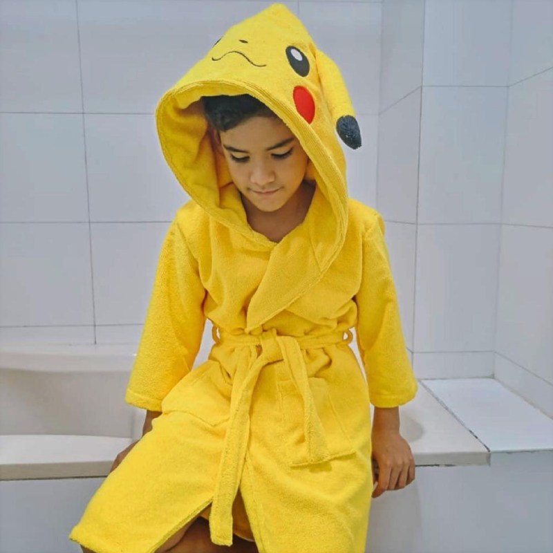 Bata Animada Pikachu Felpa Microfibra Manga 3/4 - | Ultoys Shop
